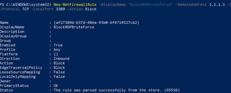 RDP Brute Force Protection with PowerShell and Windows Firewall Rules | Windows OS Hub