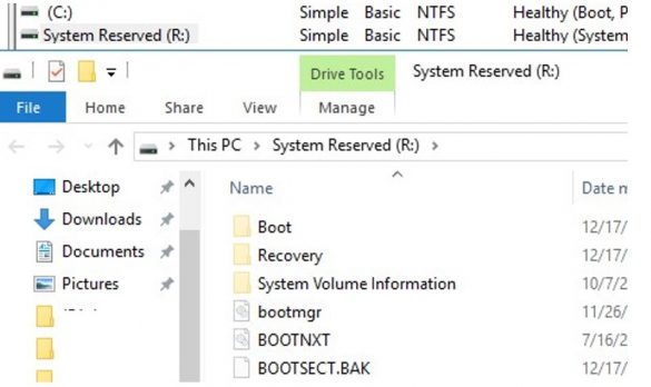 Managing System Reserved Partition in Windows 10 | Windows OS Hub