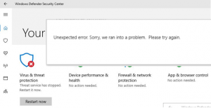 Windows Defender Threat Service Has Stopped, Restart It Now | Windows ...