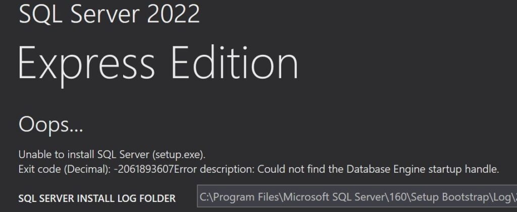 SQL Server: Could Not Find the Database Engine Startup Handle | Windows ...