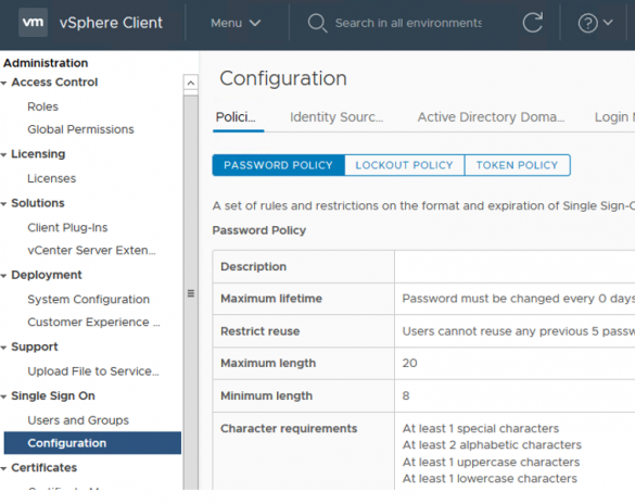 VMWare vSphere: Managing Password Expiration Settings | Windows OS Hub