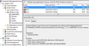 Fixing Volume Shadow Copy (VSS) Error with Event ID 8193 | Windows OS Hub