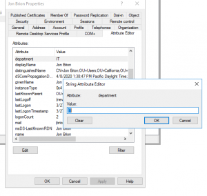 Using Attribute Editor in Active Directory Users and Computers ...