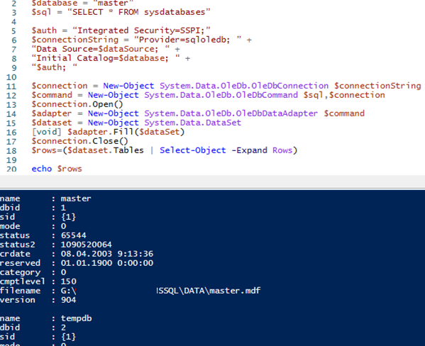 Querying Microsoft SQL Server MSSQL Database With PowerShell 