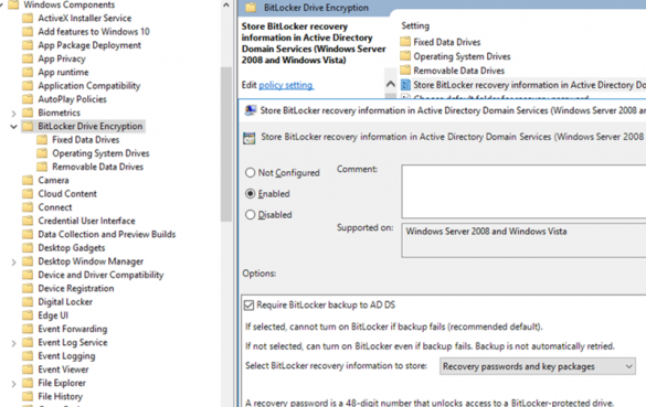 Storing BitLocker Recovery Keys in Active Directory | Windows OS Hub