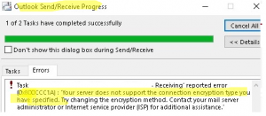 Outlook: Your Server Does Not Support the Connection Encryption Type | Windows OS Hub